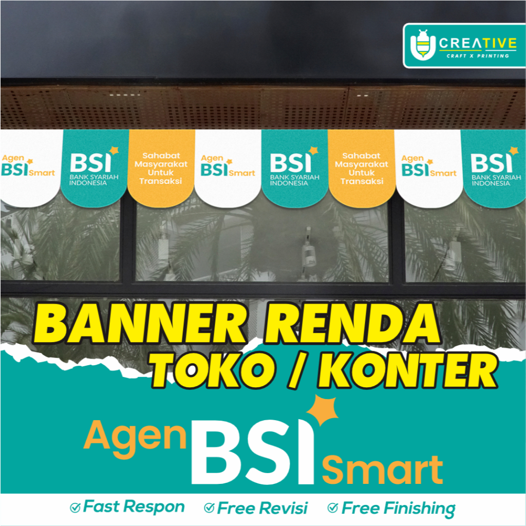 Jual Banner / Spanduk Flag Renda Toko / Konter Agen BSI Smart (Fast Respon, Free Revisi, & Free ...