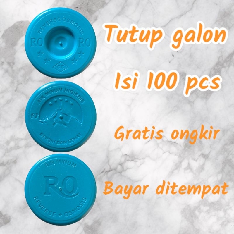 Jual Tutup galon isi ulang ro warna biru rata/knop isi 100 pcs murah ...