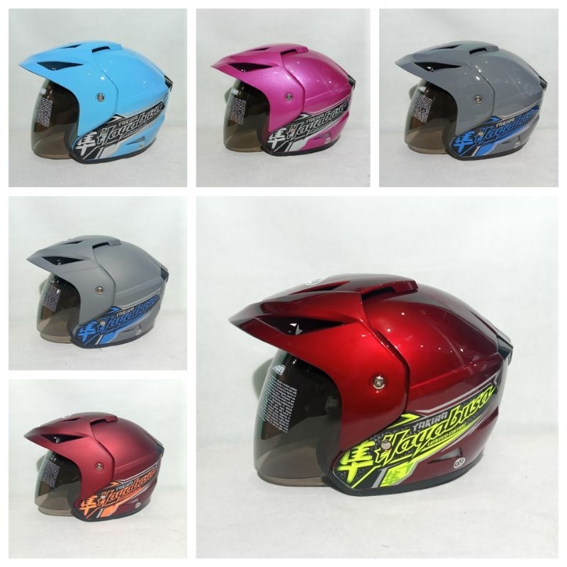 Jual HELM MOTOR SNI TAKIRA HAYABUSA WARNA SOLID HALF FACE REMAJA DEWASA ...