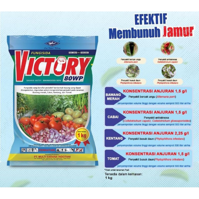Jual FUNGISIDA MANKOZEB VICTORY 80WP 1Kg (OBAT BUSUK/JAMUR PADA DAUN ...