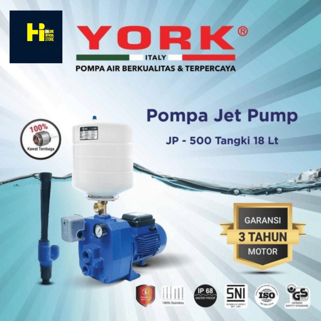 Jual Pompa Air Jet Pump York ( Tanpa Tangki 18 Liter ) – JP500 | Shopee ...