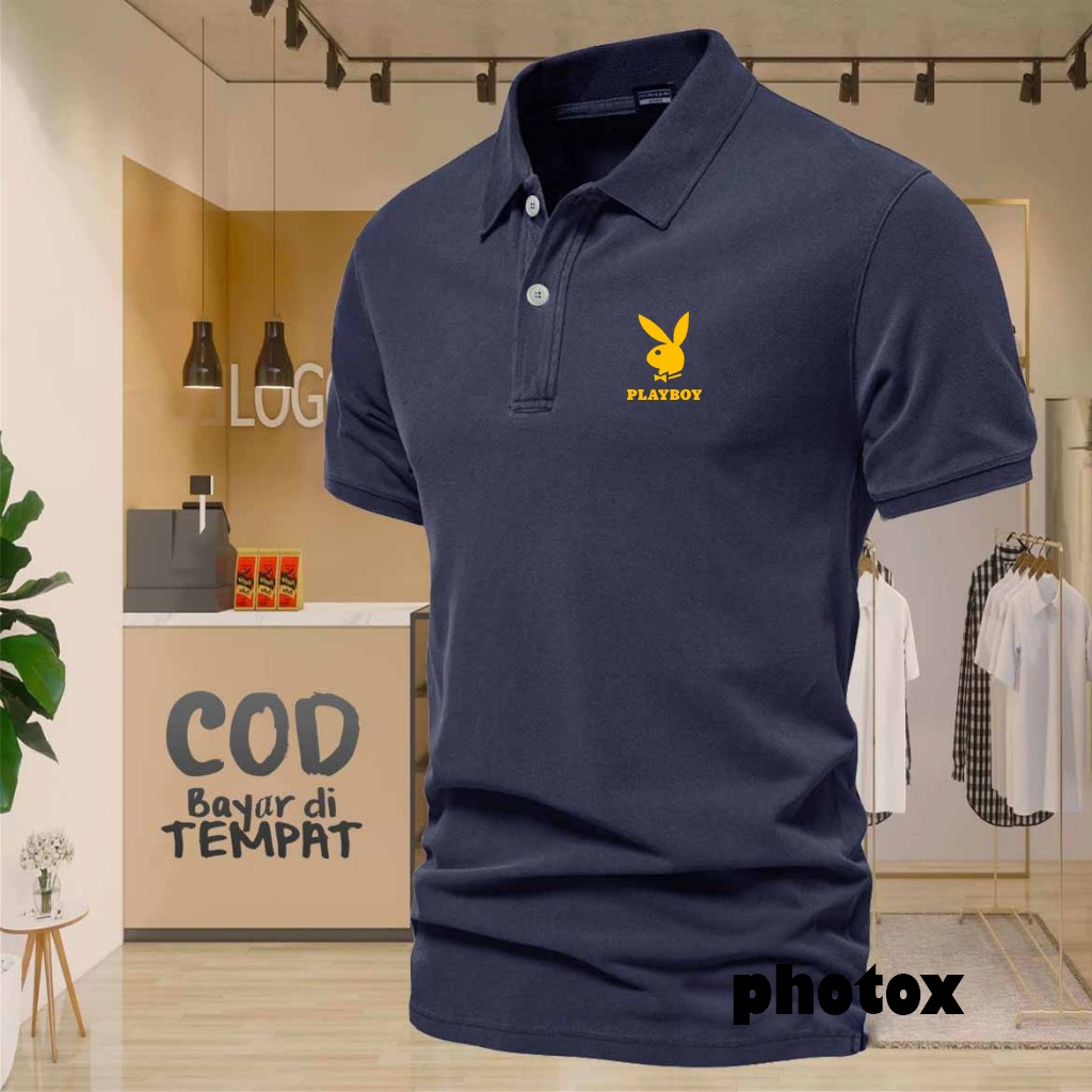 Jual COD T-shrit POLO Plyaboy Text Gold Kaos Kerah Dewasa Shirt / Kaos Wangki Pria Polo / Kaos ...