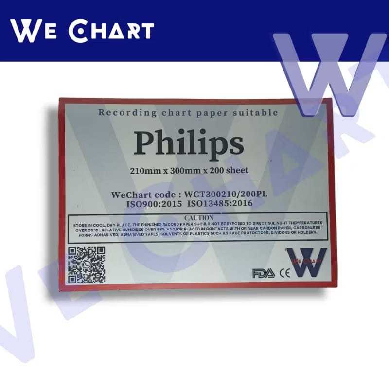 Jual Kertas EKG ECG Philips 210mm X 300mm X 200 sheets M1709A M3708A ...