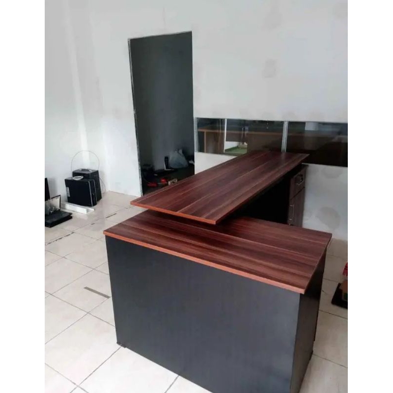 Jual meja kasir Leter L di undak | Shopee Indonesia