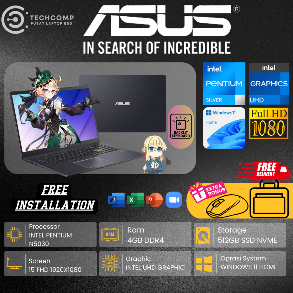 Jual Laptop BARU PELAJAR Asus Vivobook E410MA / L410MA INTEL N4020 RAM ...