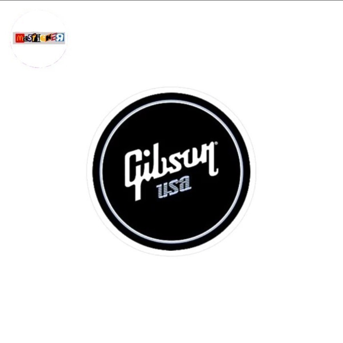 Jual sticker Gibson usa logo rounded stiker guitar bass sg les paul ...