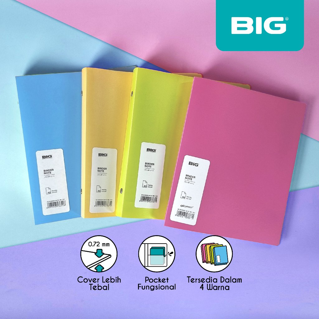 Jual BIG Binder Note A5 Ring Warna Pastel Polos BN-101 | Shopee Indonesia
