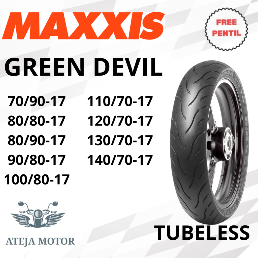 Jual Ban Ring 17 Ban Maxxis Green Devil 80/80-17 80/90-17 90/80-17 100/ ...