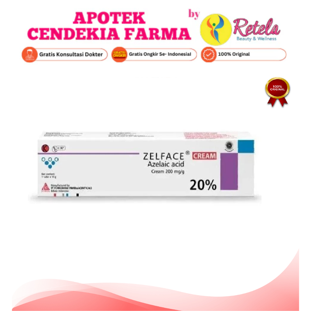 Jual ZELFACE 20% CREAM TUBE 10GR / AZELAIC ACID | Shopee Indonesia