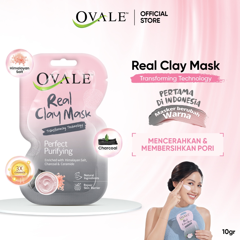 Jual Ovale Real Clay Mask Perfect Purifying 10g | Masker Wajah Berubah ...