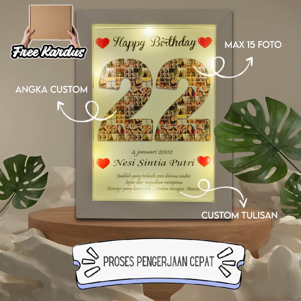 Jual KADO UNIK Frame Foto Mozaik dengan Lampu 3D | GIFT FRAME / Kado ...