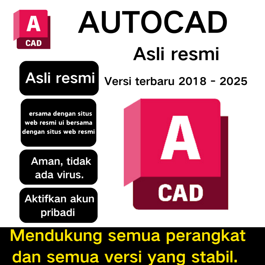 Jual (WIN & MAC) AUTOCAD 2025 2024 2023 2022 Versi resmi terbaru Satu ...