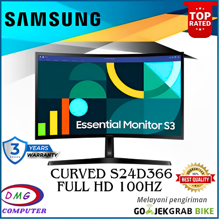Jual Monitor SAMSUNG LED 24" CURVED S24D366 / LS24D366 / FULL HD 100Hz ...