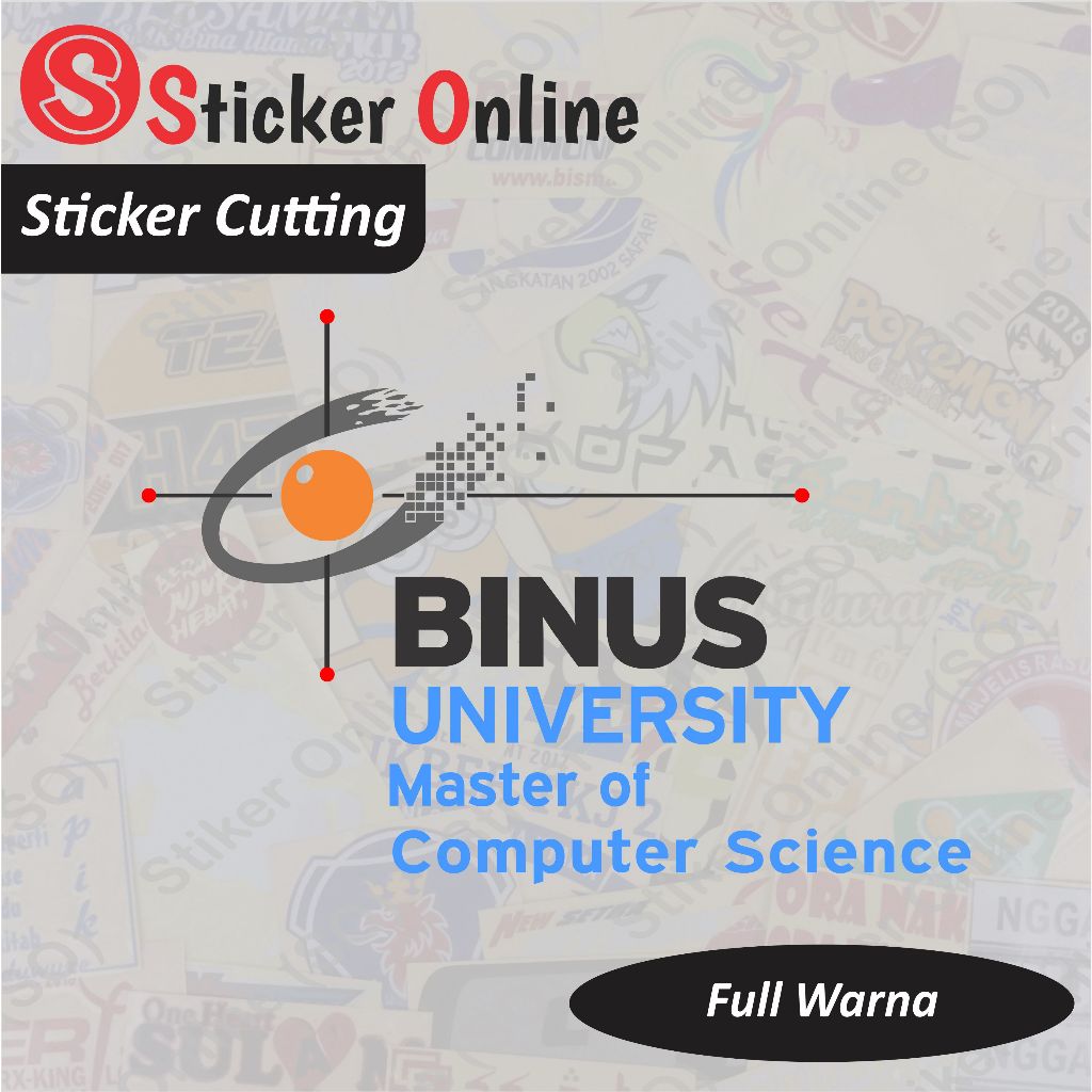 Jual Stiker Binus University Master of Computer Science | Sticker Cutting Binus University Motor ...