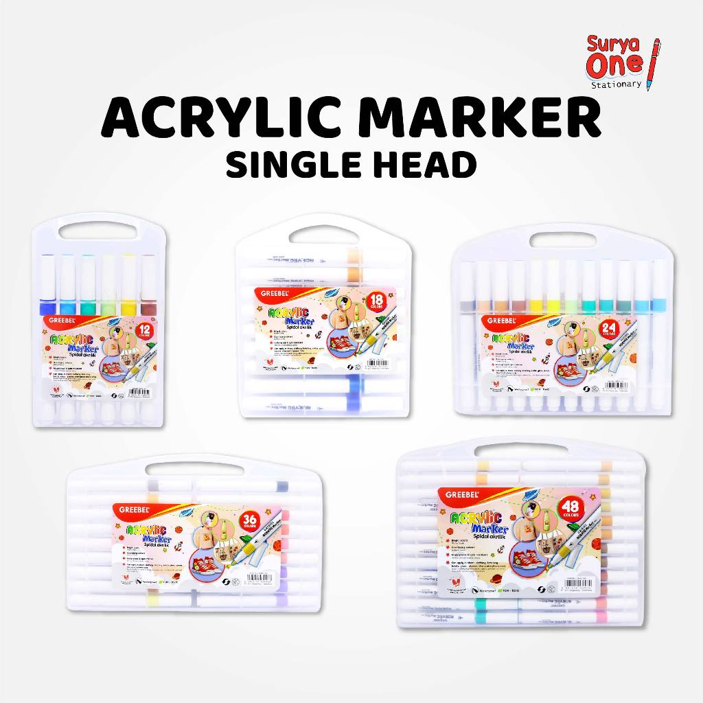 Jual VEMILO Spidol Acrylic Marker Single Head / Sketsa Marker SET ...