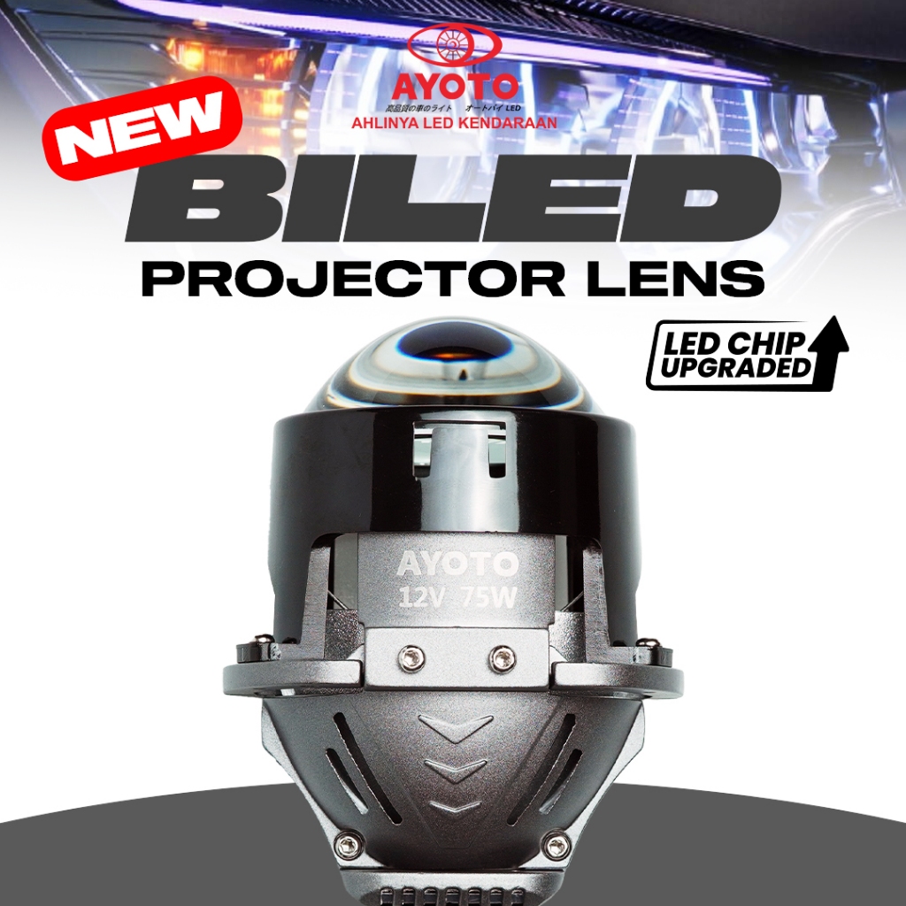 Jual PROJIE LED AYOTO UKURAN 2,5 INCH FLAT CUT OFF 55W,65W,75W,85W HI ...