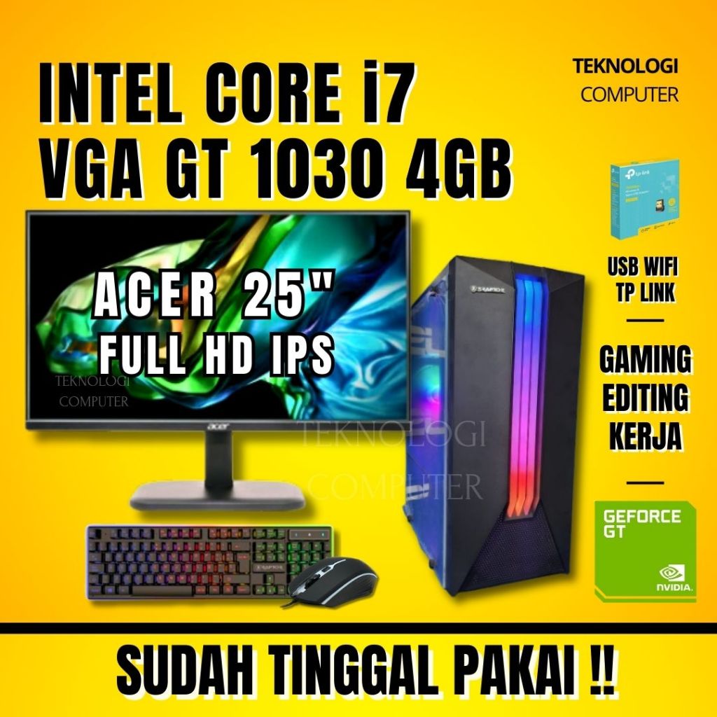 Jual Core i7 ‖ VGA GT 1030 ‖ Full Set 25" ‖ PC Gaming Editing Rendering ‖ CPU Komputer Rakitan ...