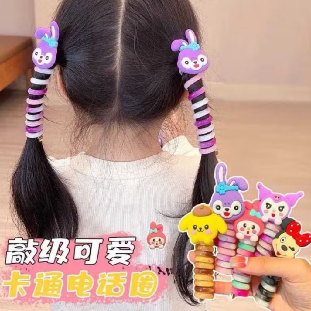 Jual Ikat Rambut Korea Model Spiral Kabel Motif Ikat Rambut Lilit ...