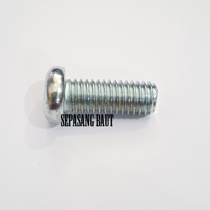 Jual M8 x 30 Baut JP Kepala Obeng + Bulat Pan Head Galvanis M8x30 | Shopee Indonesia