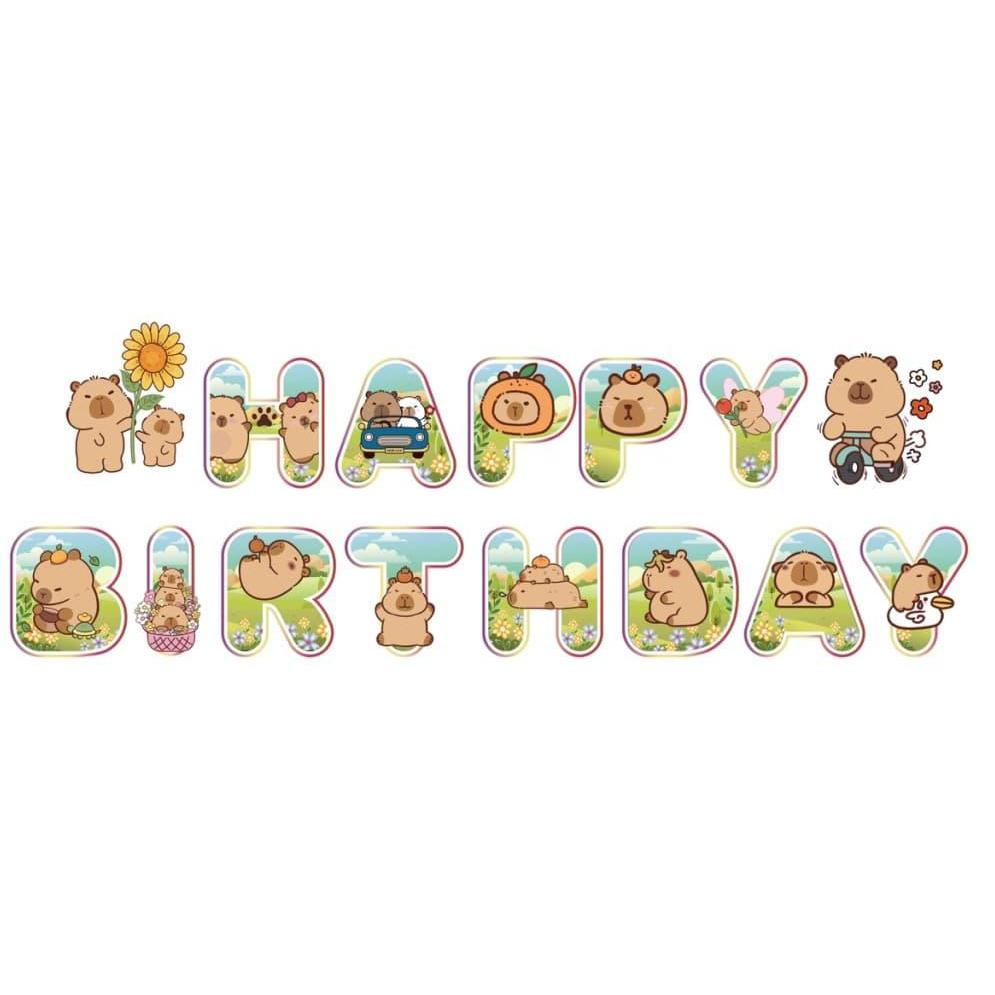 Jual Banner Happy Birthday HBD Capybara / Banner Ulang Tahun Capibara ...