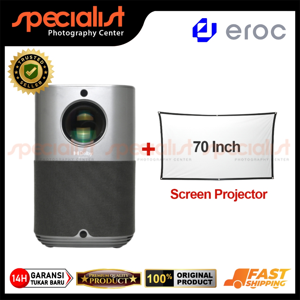 Jual EROC MAX Android Smart Home Proyektor Dolby Audio | Shopee Indonesia