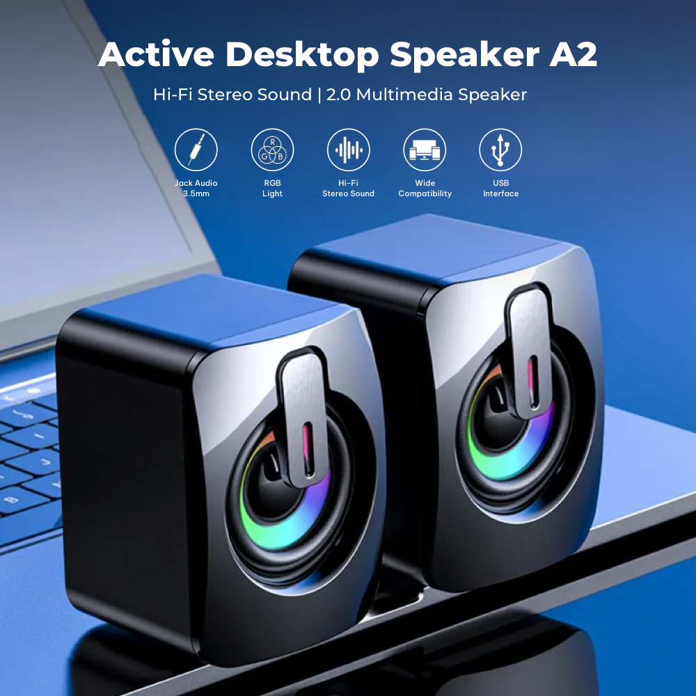 Jual Speaker Gaming Kabel untuk PC Laptop A2 Portable Active Speaker 2. ...