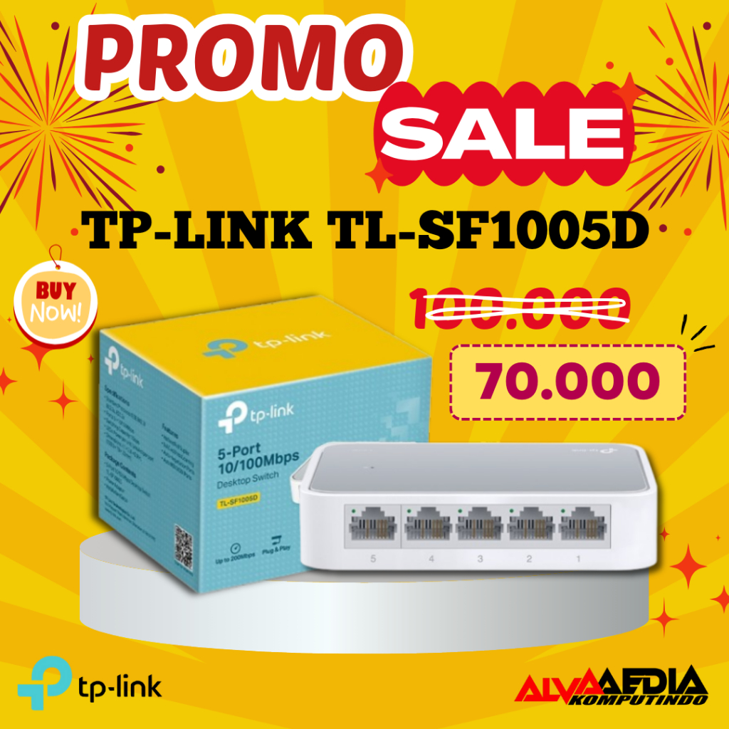 Jual Switch Hub 5 Port 10/100Mbps TP Link TL-SF1005D Desktop Switch Original | Shopee Indonesia