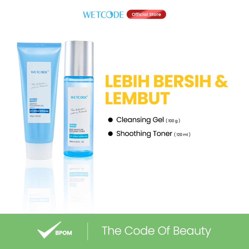 Jual Hydro boost Cleansing Gel 100gr dan Soothing Toner 120ml Bundling WETCODE | Shopee Indonesia