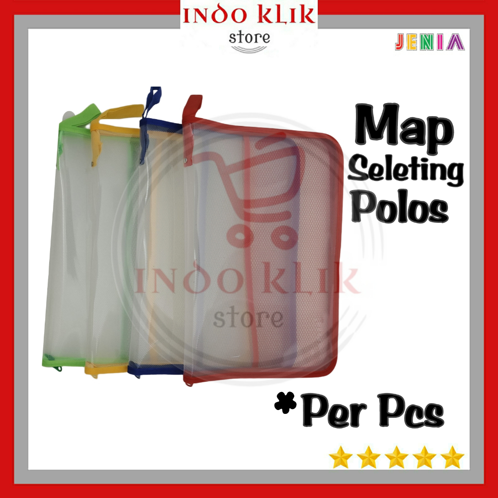 Jual Map Plastik Seleting Jaring JENIA / Carrying Bag Zipper / Map File ...
