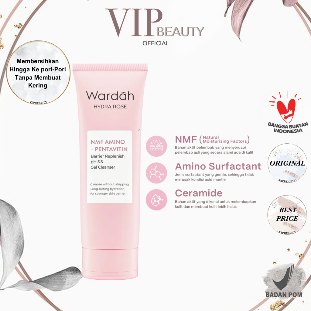 Jual WARDAH Hydra Rose NMF Amino + Pentavitin Barrier Replenish pH 5.5 ...