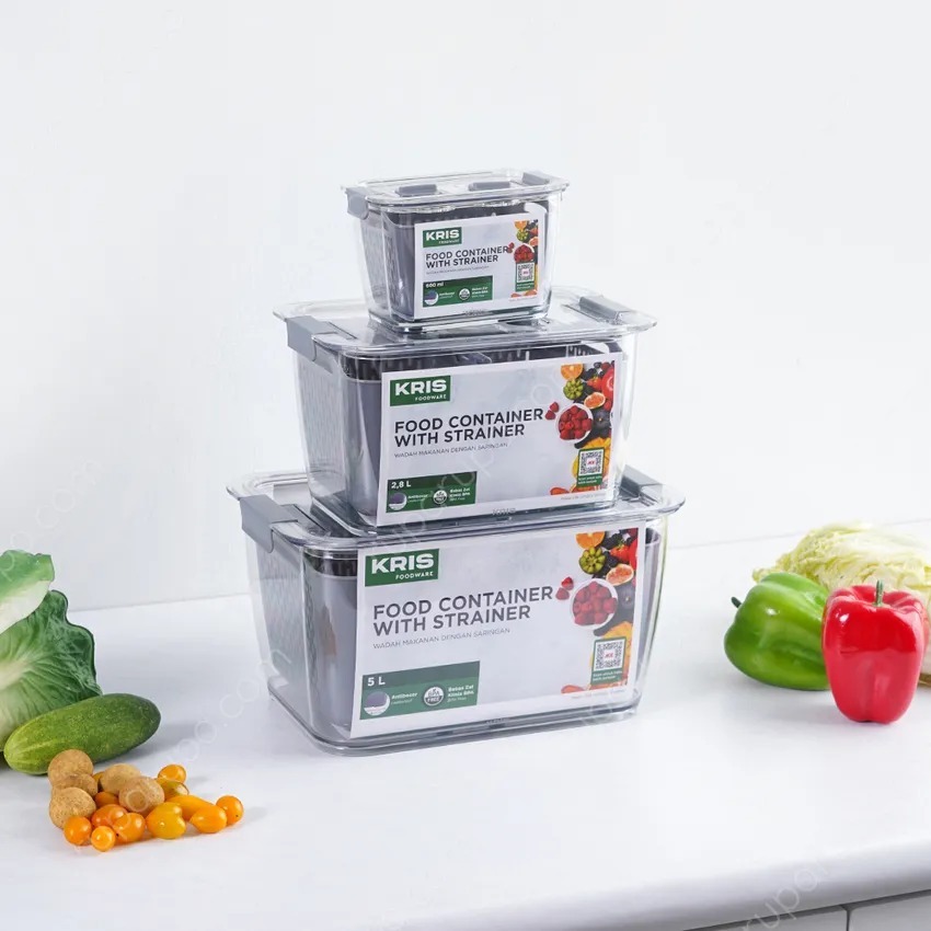 Jual Tempat Penyimpanan Makanan FoodGrade Dengan Saringan / Tempat Buah ...