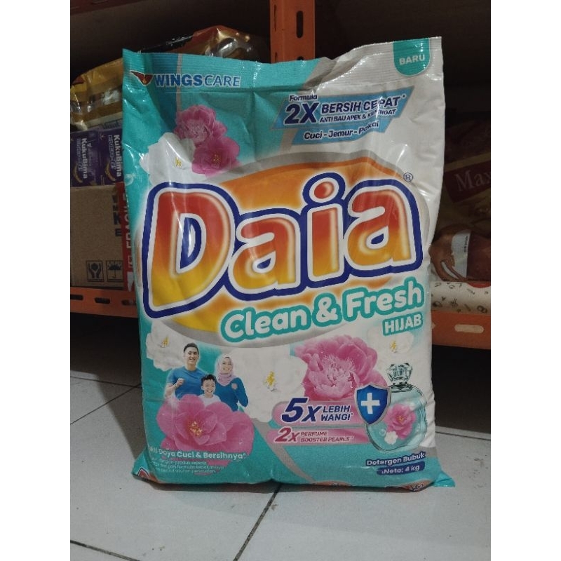 Jual daia 4 kg clean & fresh hijab detergen bubuk deterjen anti bau apek | Shopee Indonesia