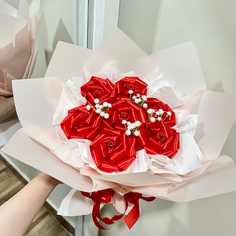 Jual buket pita satin | buket bunga pita satin | bunga pita satin ...