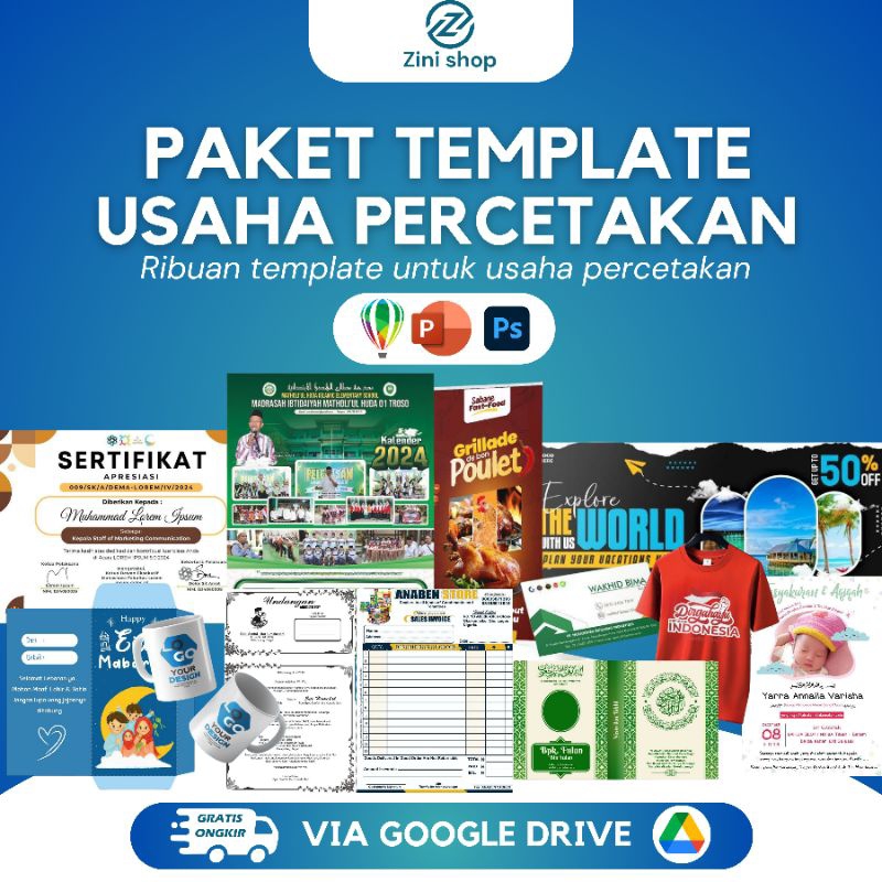 Jual ( Paket Usaha )Template Desain Untuk Percetakan & Bonus Apk Untuk ...