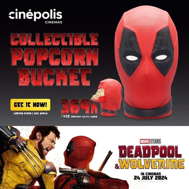 Jual Collectible Popcorn Bucket Deadpool Head Cinepolis Cinemas ...