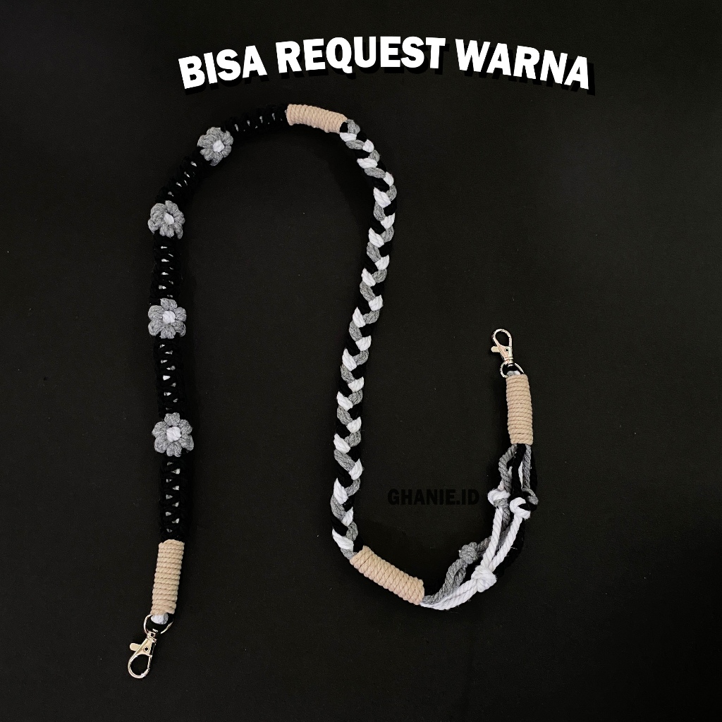 Jual Tali Strap Bag Model Bunga Ready Stock / Tali Macrame 4 Warna ...