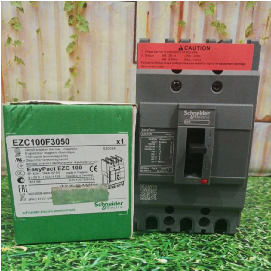 Jual MCCB Schneider EZC100F 3x50A EZC100F3050 EZC 100 F 3P 50A EasyPact Breaker 3Phase 50A ...
