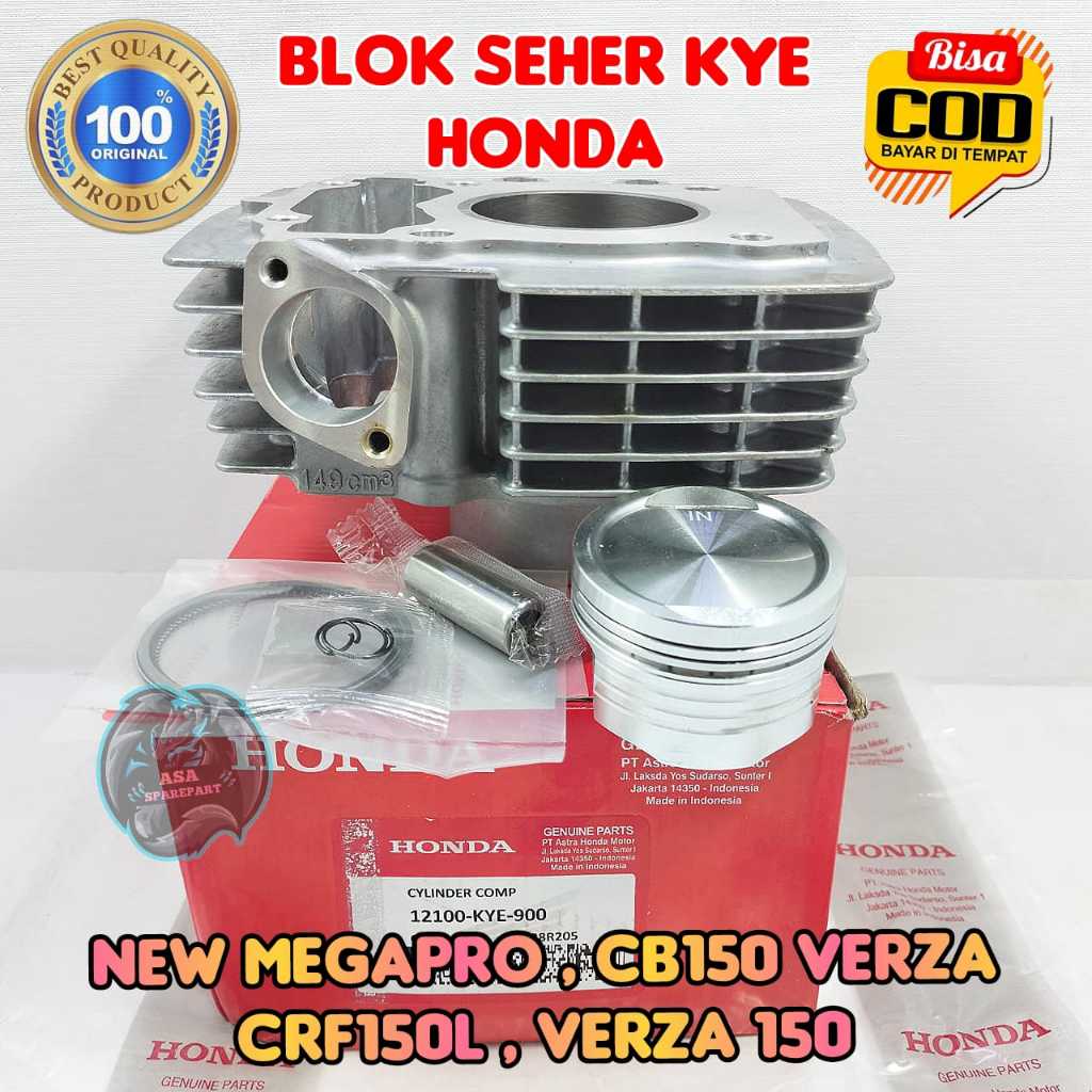 Jual Blok Seher + Piston set KYE Motor Honda New Megapro monoshock ...