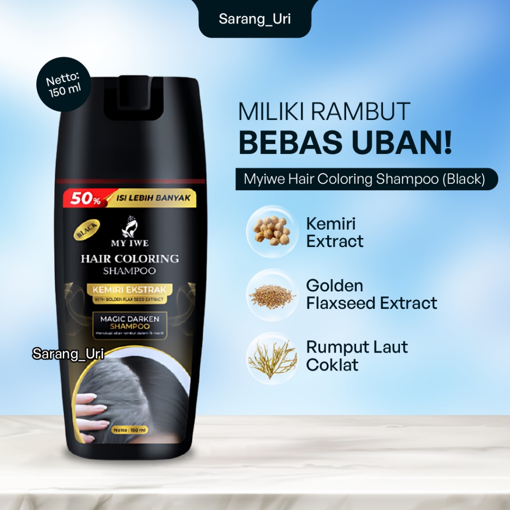 Jual My Iwe Hair Coloring Shampoo - Sampo Uban Pewarna Rambut Shampo ...