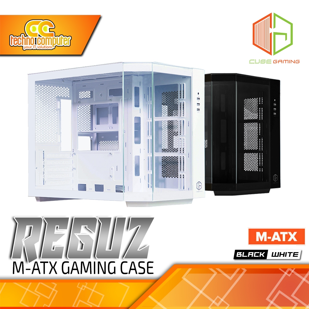 Jual CASING CUBE GAMING REGUZ - Mid Tower mATX Case Tempered Glass ...