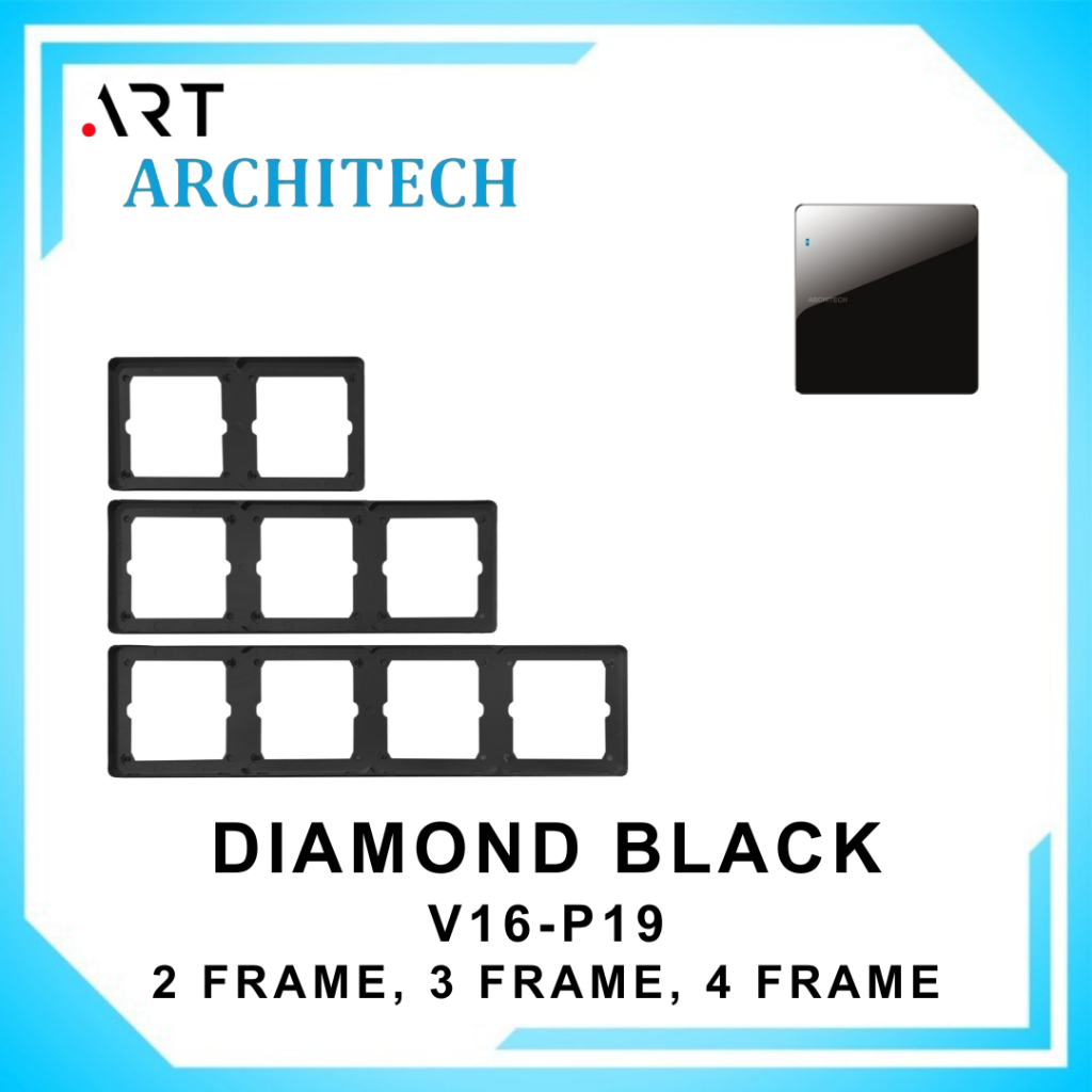 Jual Architech FRAME / BINGKAI Diamond Black Stop Kontak / SAKLAR V16 ...