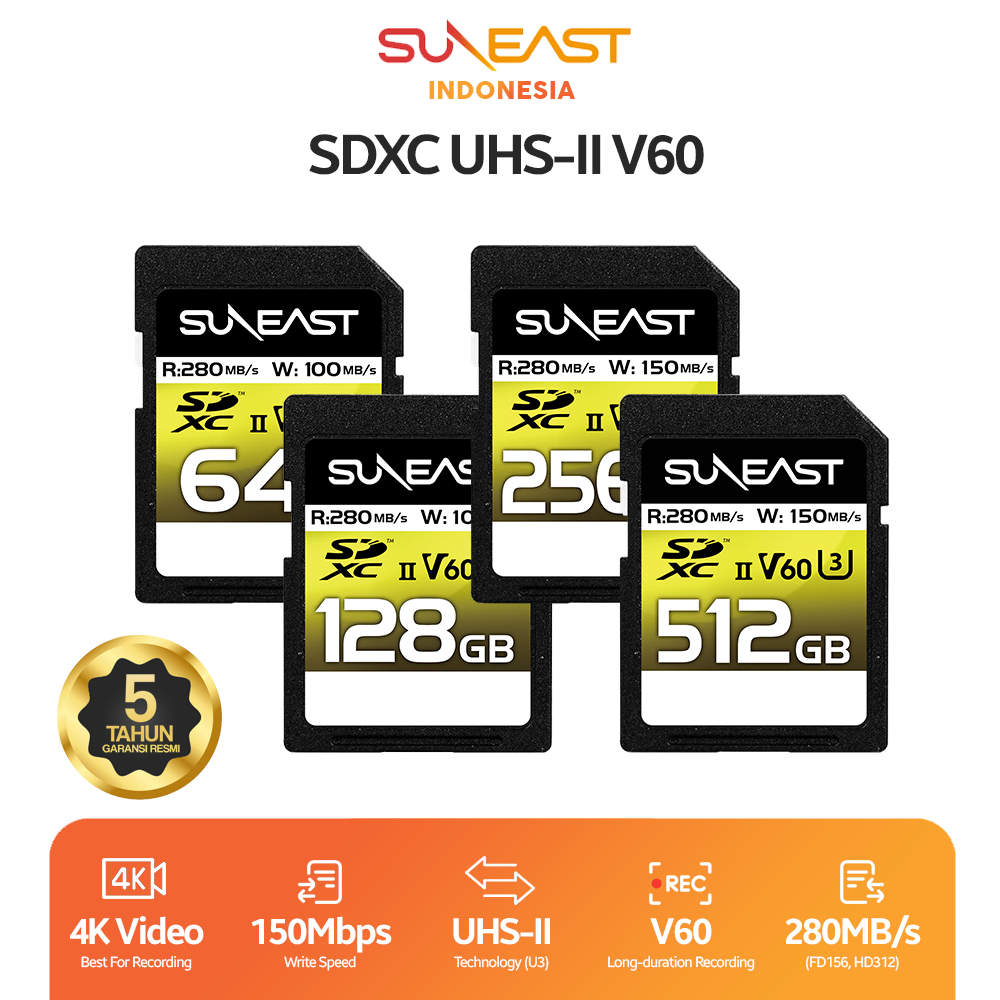 Jual SunEast SDXC Ultimate Pro Memory Card UHS-II V60 4K 150Mbps | Shopee Indonesia