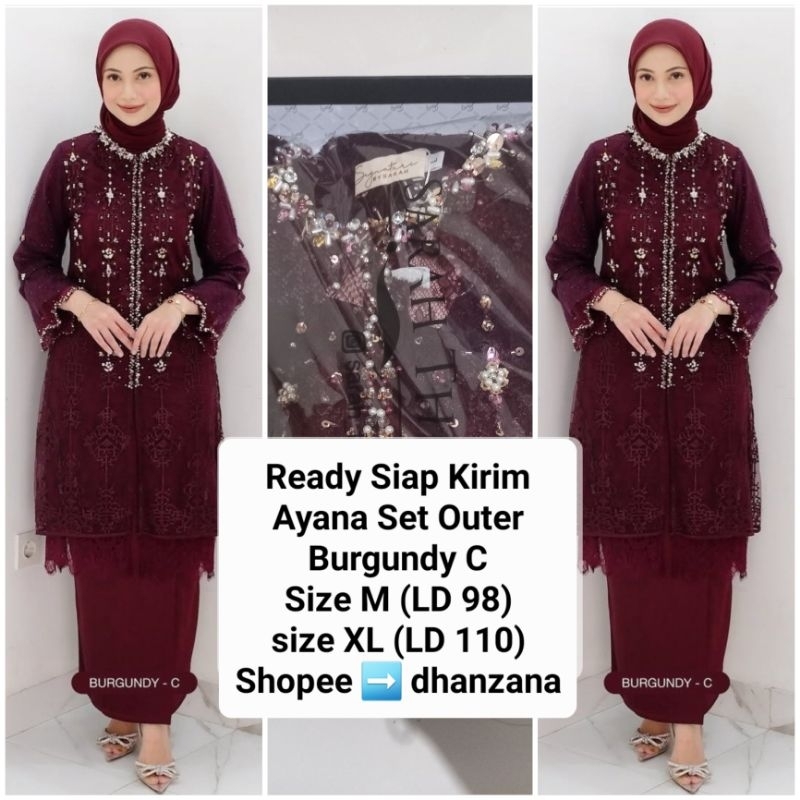 Jual Ayana Outer Burgundy M dan XL Set By Sarah The Label STL | Shopee Indonesia