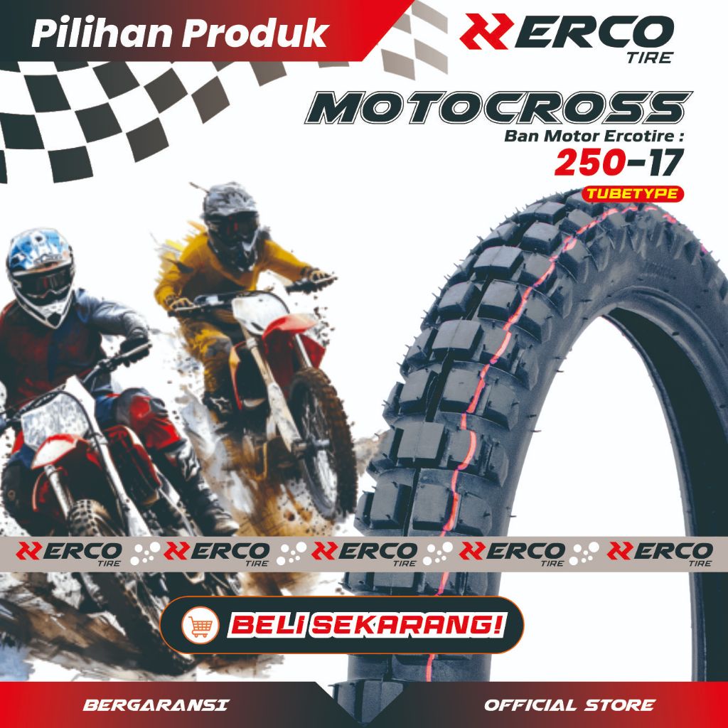 Jual ERCO TIRE Ban Luar Motor NonTubeless Ring 17 Trail Cross 250-17 ...