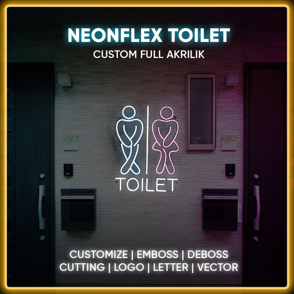 Jual Neon Flex Toilet Sign Kamar Mandi Ukuran 37x28cm | Shopee Indonesia