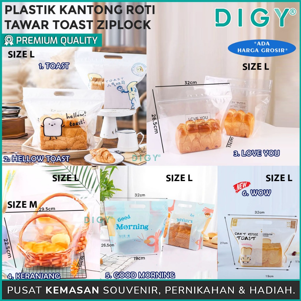 Jual [ ISI 5 PCS ] Plastik Ziplock Transparant / Kantong Plastik Roti ...