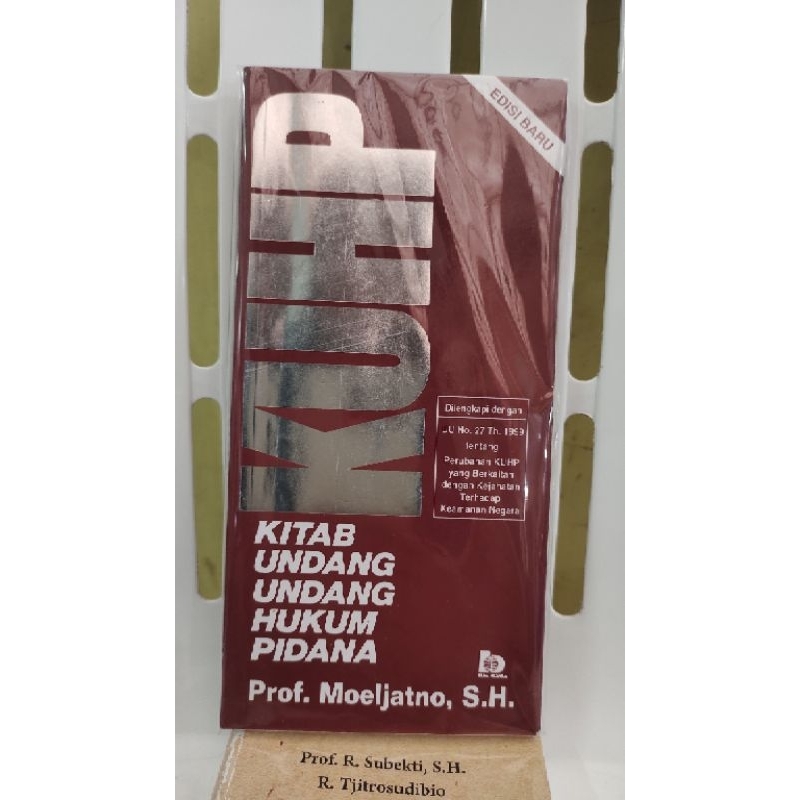 Jual buku kitab undang undang hukum pidana - prof moeljatno (original ) | Shopee Indonesia