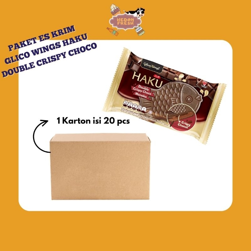 Jual Paket Es Krim Glico Wings Haku Double Choco Crispy Monaka | Shopee Indonesia