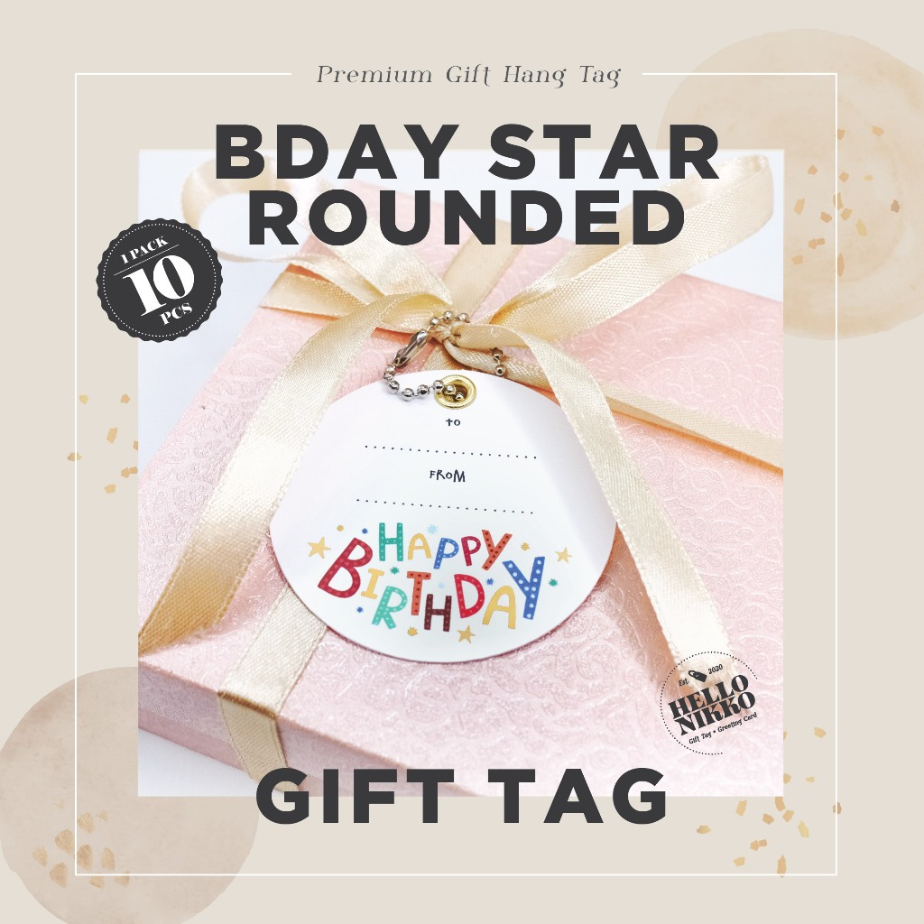 Jual Birthday Star Rounded Gift tag - Hang tag kartu ucapan kado ...