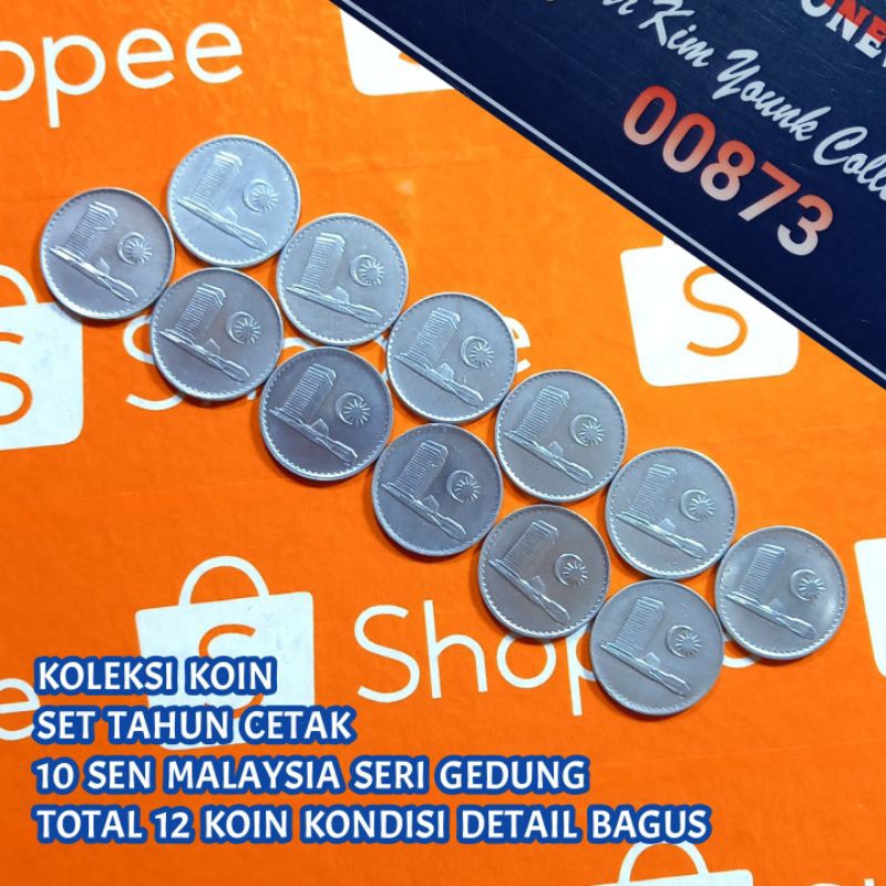 Jual UKA012Coin Set Tahun Cetak 10 Sen (Malaysia) Seri Gedung Total 12 Koin Detail Bagus ...